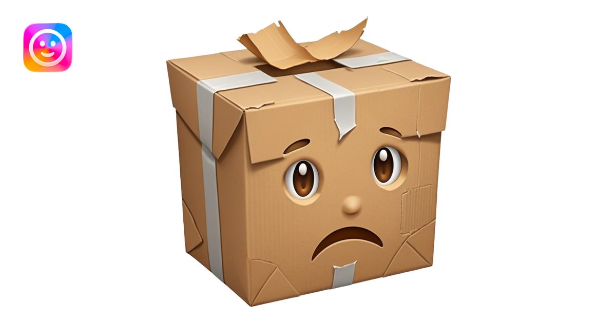 Generate a realistic emoji-style of a package being damaged emoji | AI ...