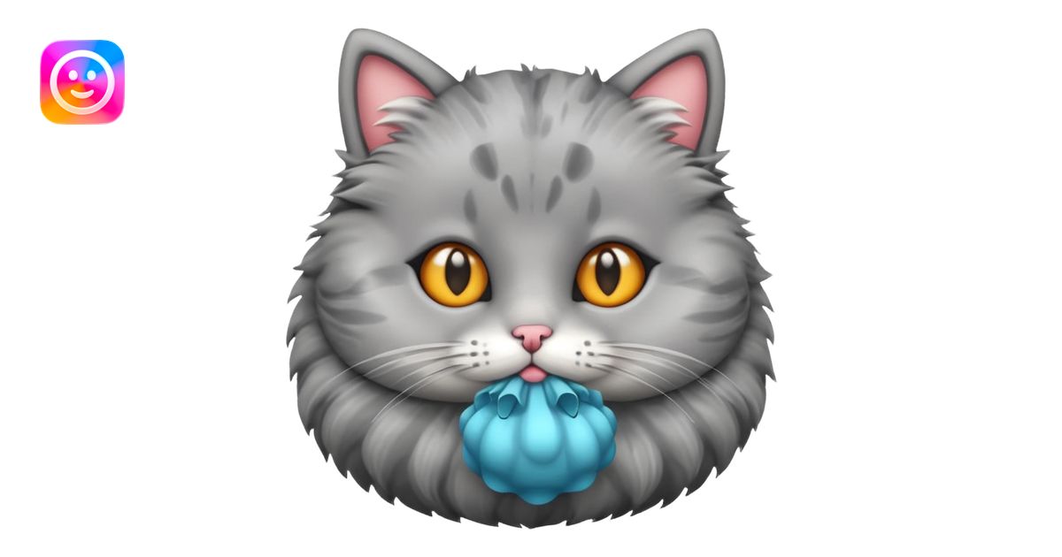 a cute cat with puffer emoji | AI Emoji Generator