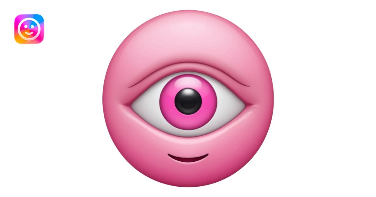 genera un emoji 3d en formato ios de un ojo con eyeliner rosa emoji ...
