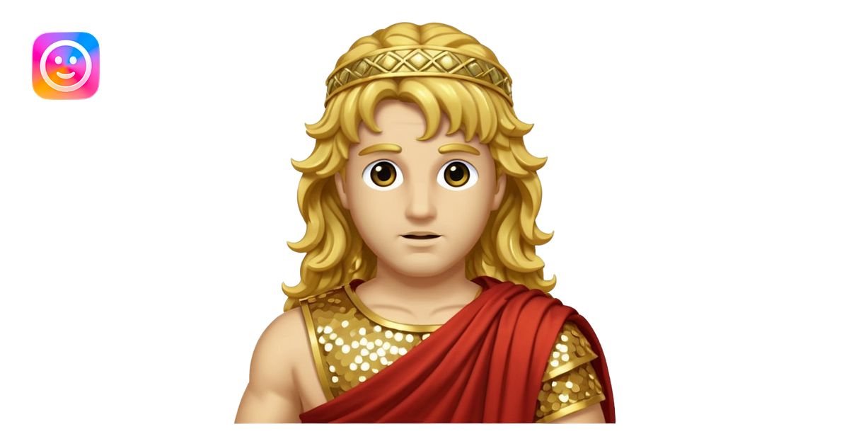 Mercury from Roman Deities with long gold wavy hair, gold sequin toga ...