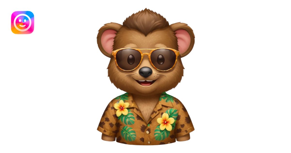 mole with aloha shirt wearing sunglasses emoji | AI Emoji Generator