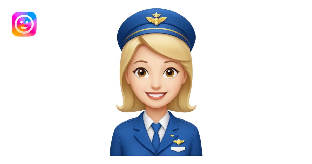 Stewardess (cabin crew) emoji | AI Emoji Generator