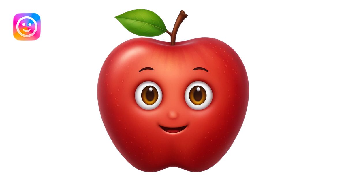 Worm peeking from apple emoji | AI Emoji Generator