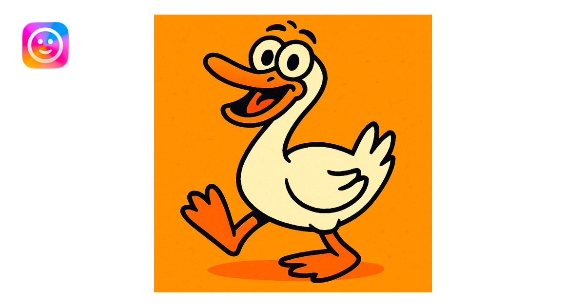 a silly goose, playful and goofy, cartoon style, vibrant colors ...
