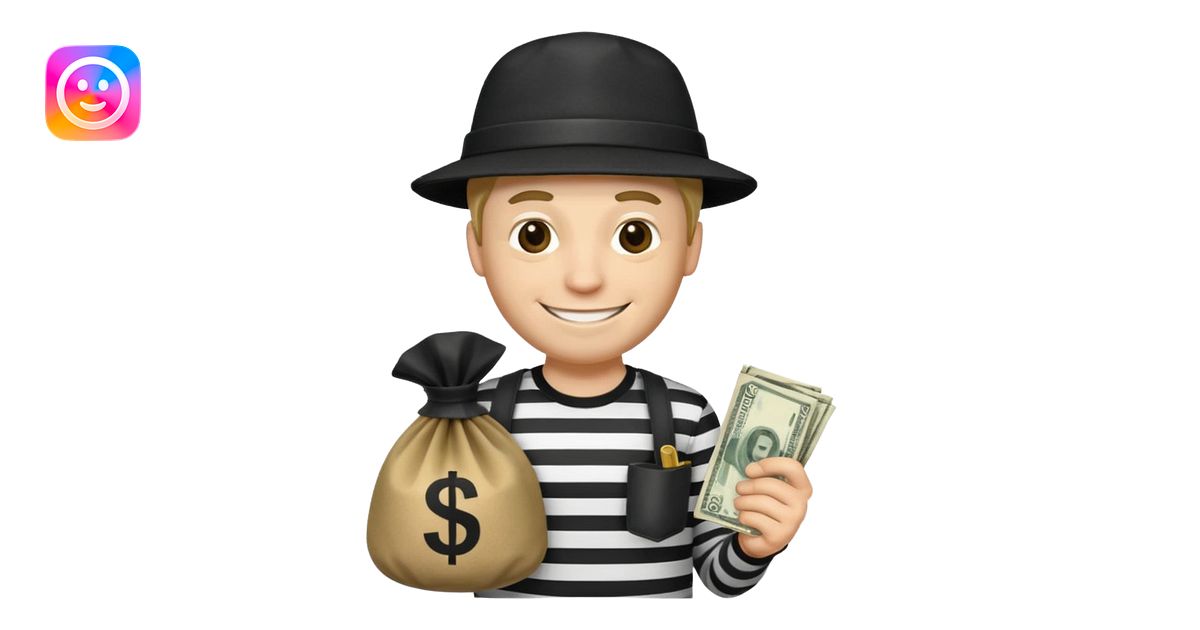 robber with 4 lines of black and white striped shirt and he has a money ...