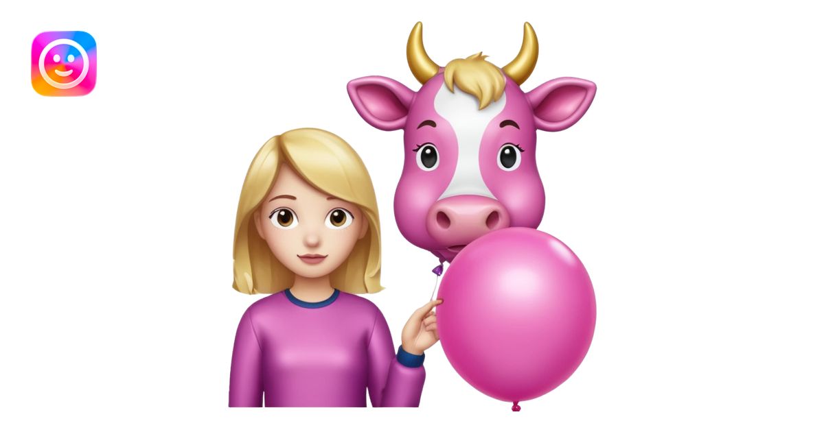 jeff koons girl cow balloon sculpture emoji | AI Emoji Generator