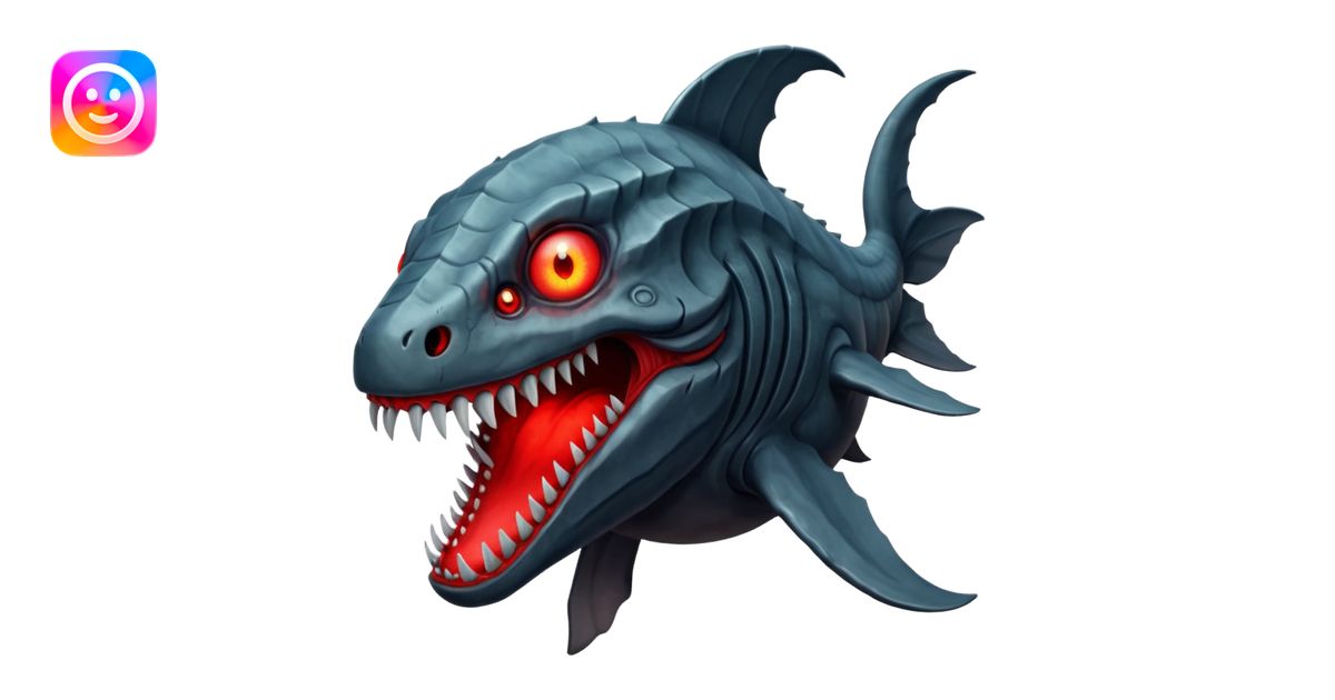Leviathan – Massive scaled beast with glowing eyes. emoji | AI Emoji ...