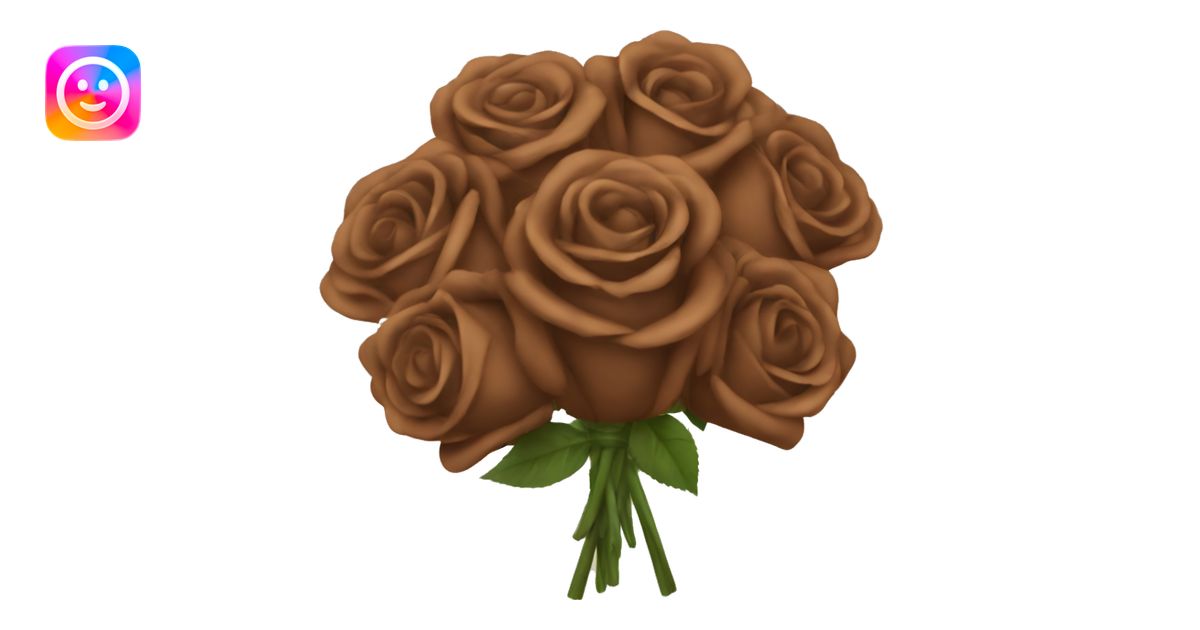Brown roses bouquet emoji | AI Emoji Generator