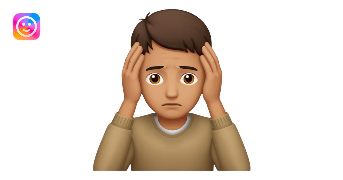 Create ecmoji so sad like that 🫩 man emoji | AI Emoji Generator
