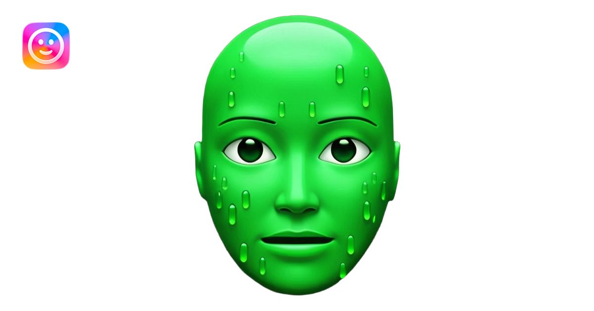 Emoji inspired by The Matrix film, glowing green terminal code forming ...