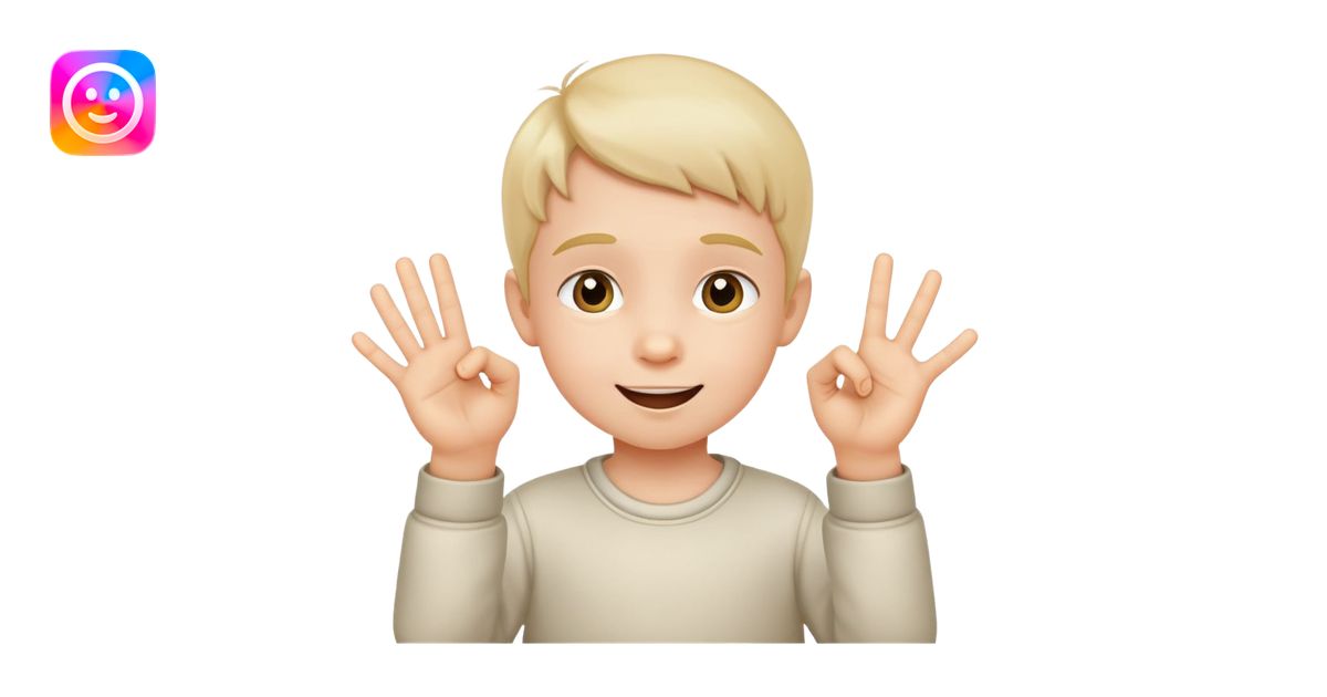 child counting on fingers, cheerful and educational emoji | AI Emoji ...