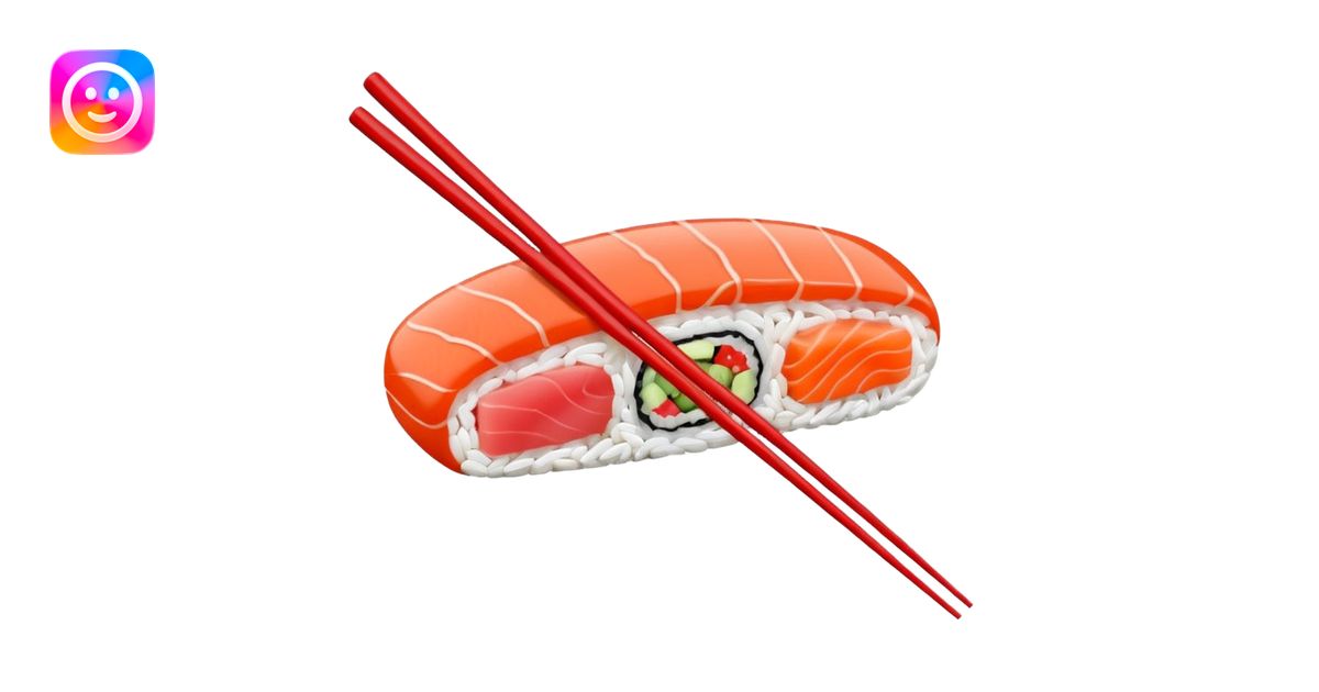 Japanese cuisine humanless avatar in minimalist emoji-style ...