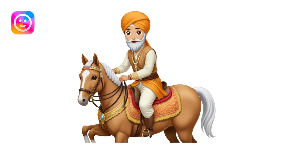 Sikh riding a horse emoji | AI Emoji Generator
