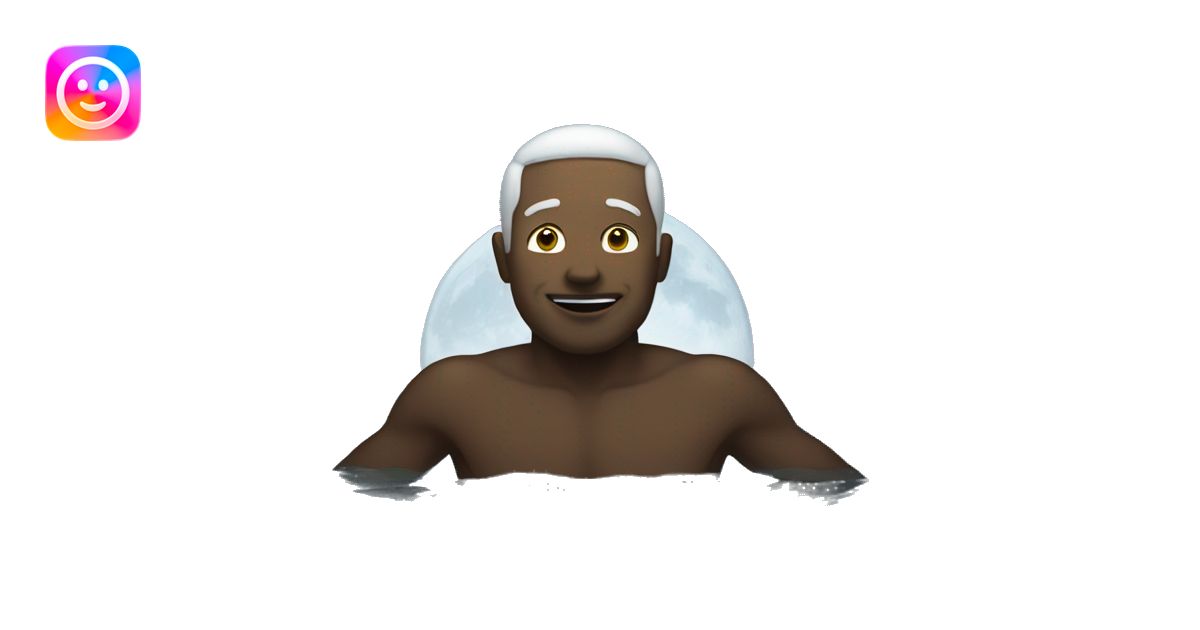white man swimming in the moonlight emoji | AI Emoji Generator