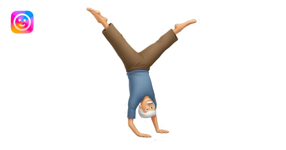 old man doing handstand emoji | AI Emoji Generator