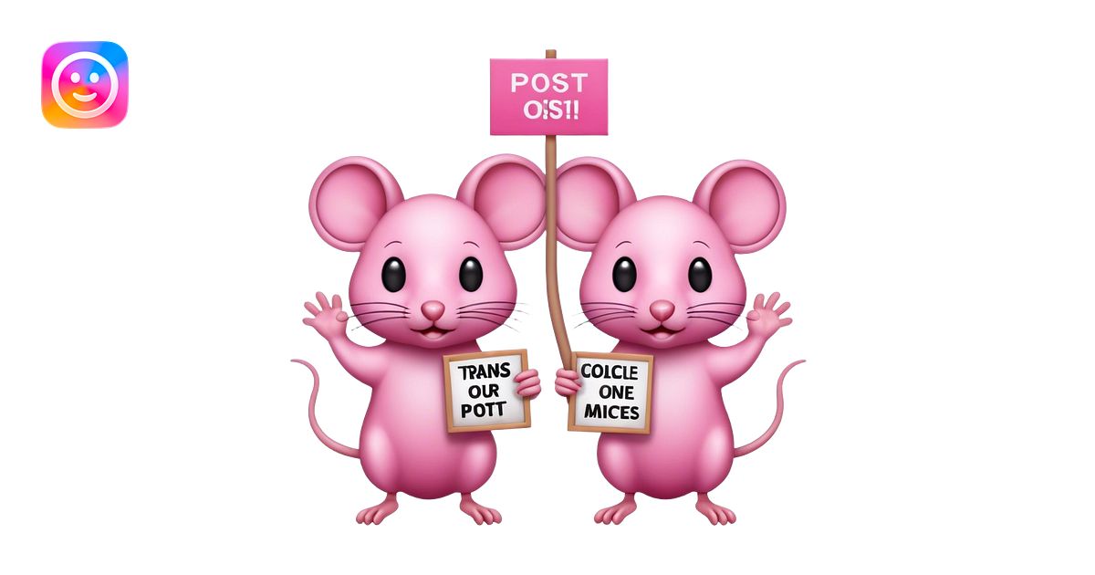 Transgenic mice with protest signs emoji | AI Emoji Generator