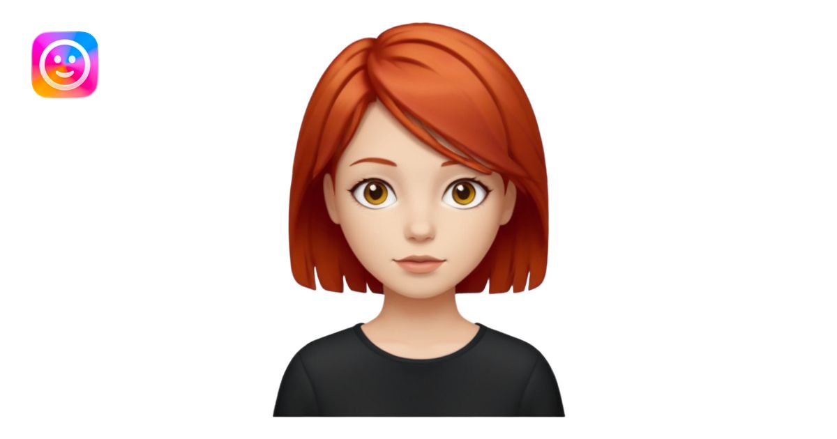 girl , short layer red hair emoji | AI Emoji Generator