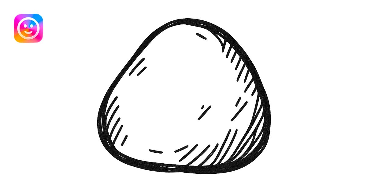 hand-drawn stone, sketchy lines, rough texture, black and white, hand ...