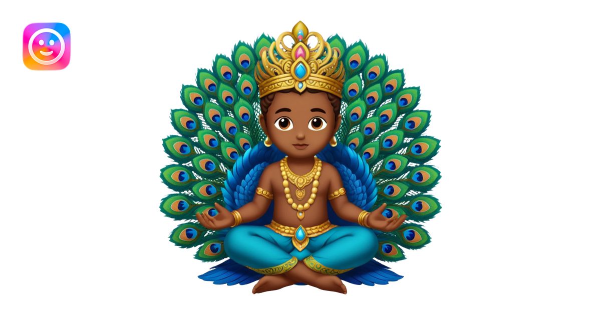 Lord baby murugan sitting in peacock emoji | AI Emoji Generator