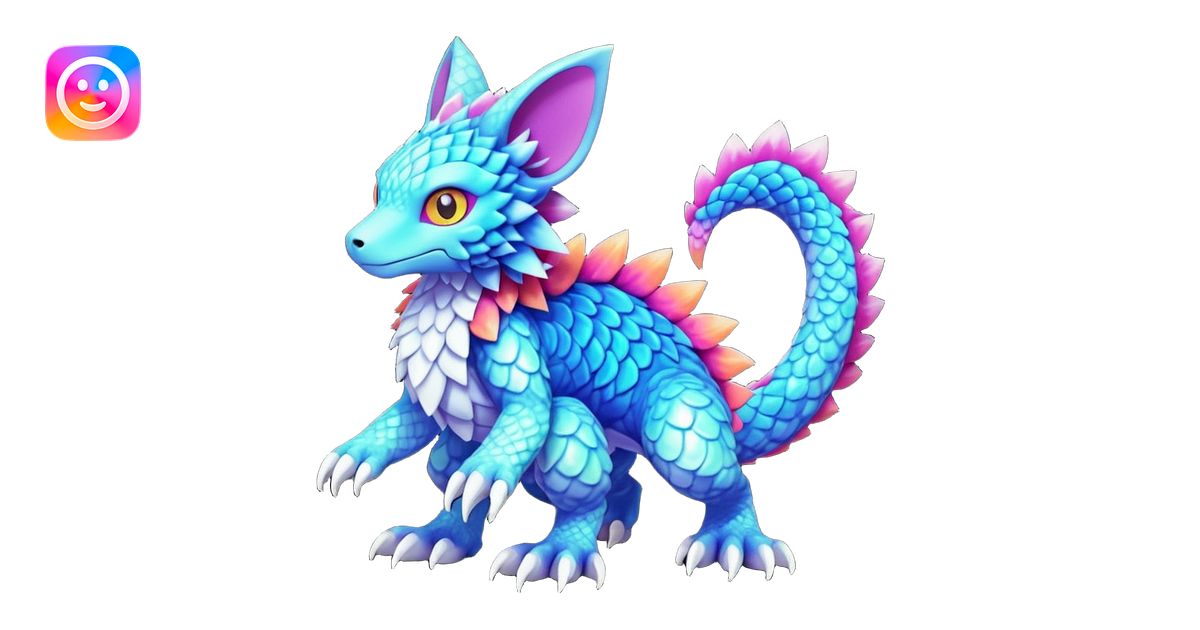 colorful Fakémon-Digimon-Fionbri-Trico-creature (full body) emoji | AI ...