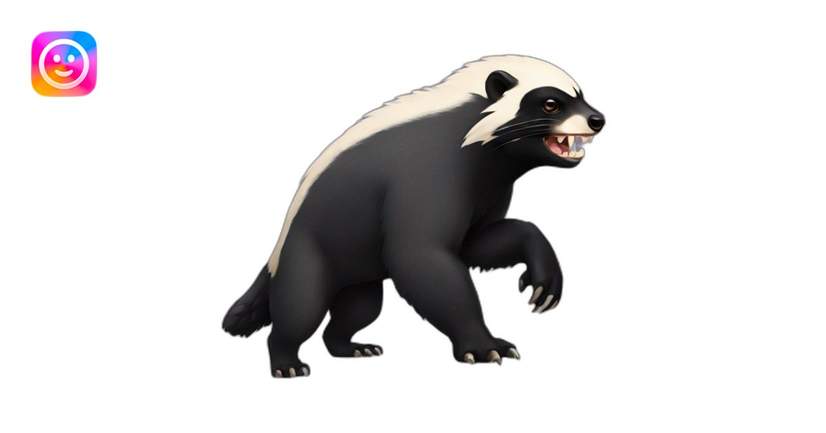 Badass honey badger fighting emoji | AI Emoji Generator