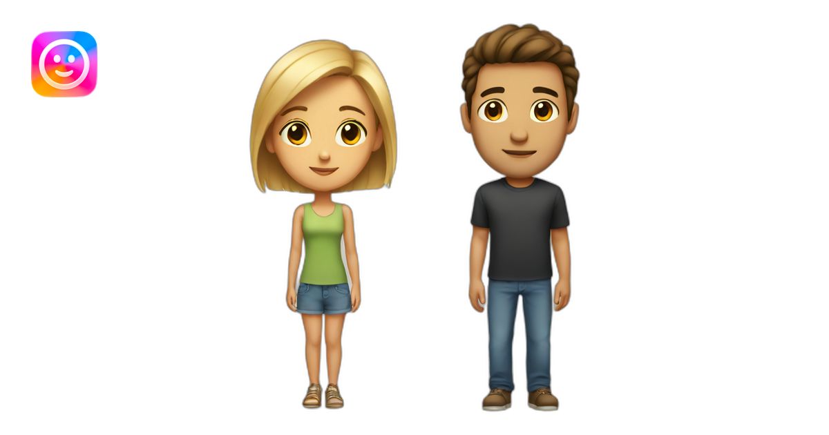 Very short girl with a tall guy emoji | AI Emoji Generator