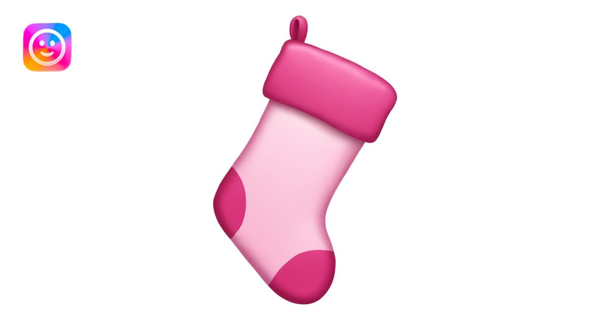 Pretty pink christmas stocking emoji | AI Emoji Generator