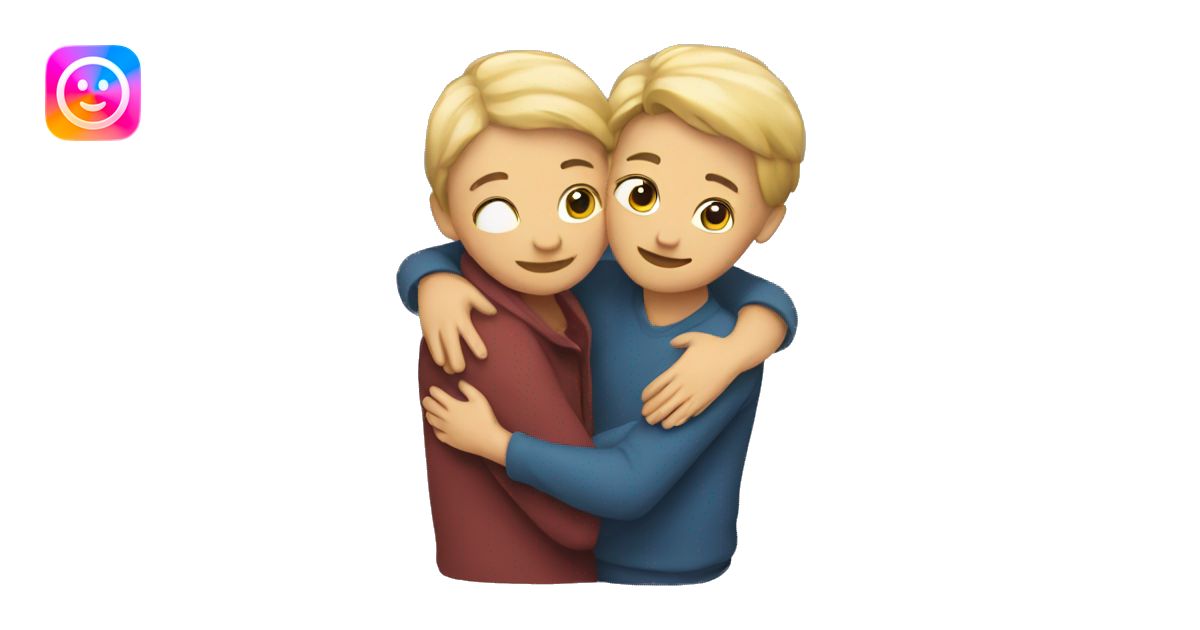 two people emojis hugging emoji | AI Emoji Generator