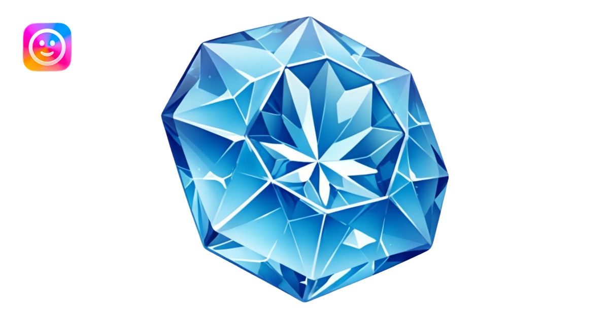 Blue Gem with an Ice Flake Inside emoji | AI Emoji Generator