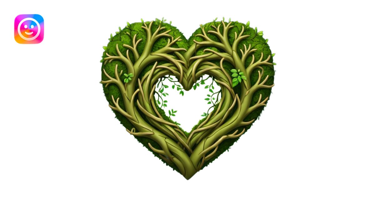 enchanted forest themed heart emoji | AI Emoji Generator