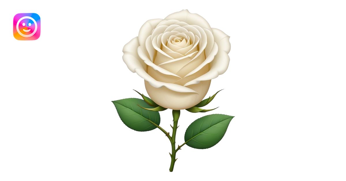 simple white rose, not need leaf emoji | AI Emoji Generator