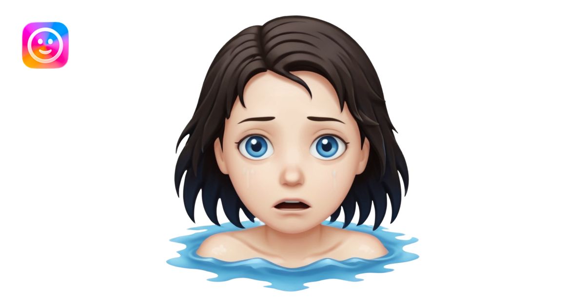 Tête qui se noit dans l’eau emoji | AI Emoji Generator