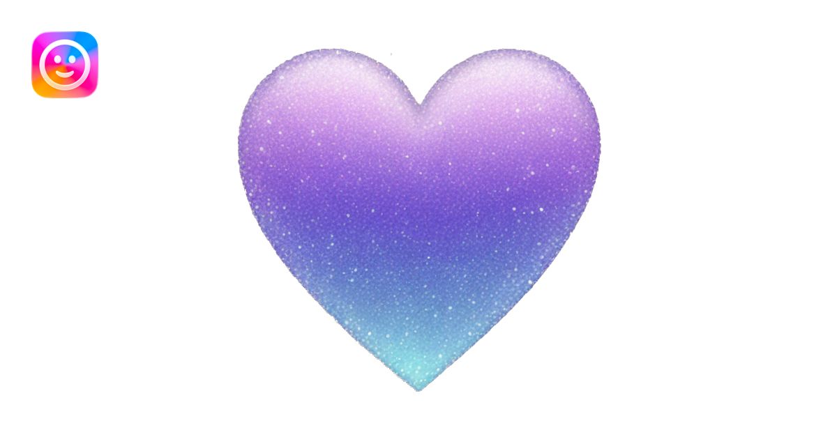 sparkly pastel indigo-lilac-gradient heart emoji | AI Emoji Generator