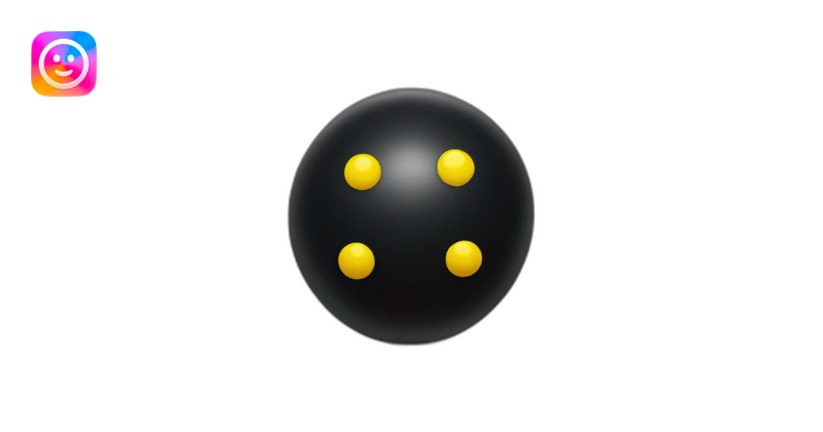 black squash ball with two yellow dots emoji | AI Emoji Generator