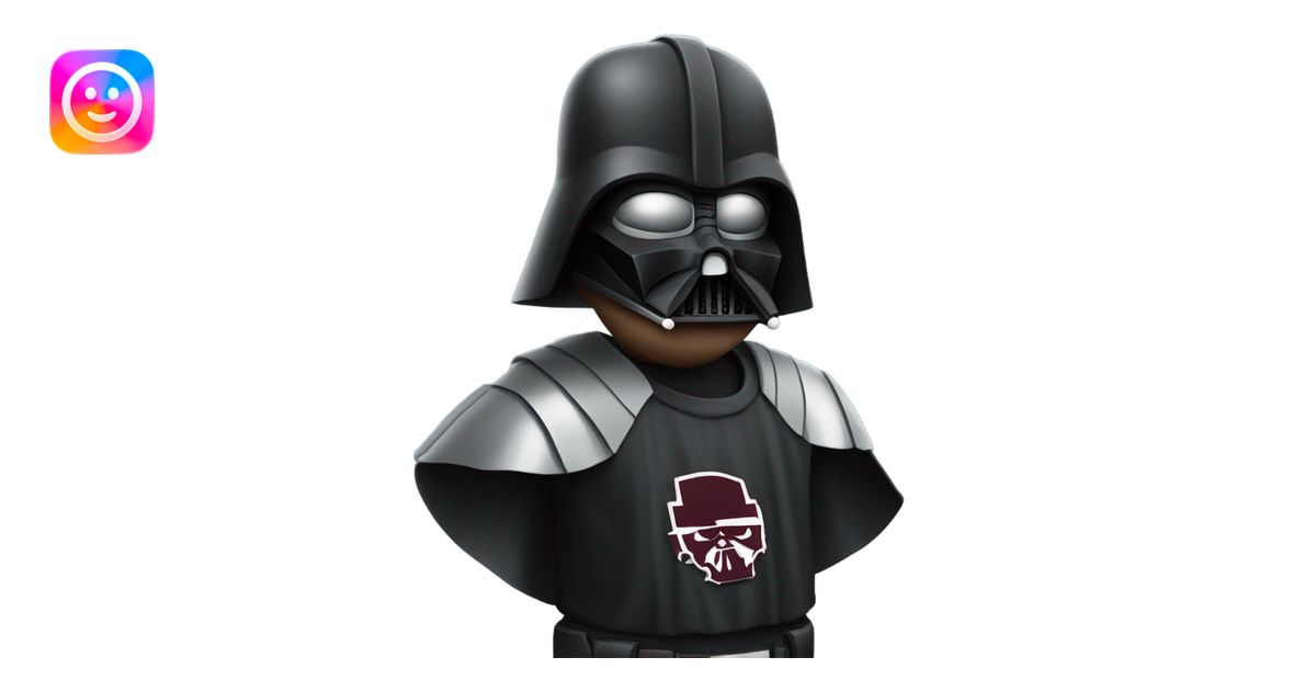 Darth Vader with a Texas a&m jersey emoji | AI Emoji Generator