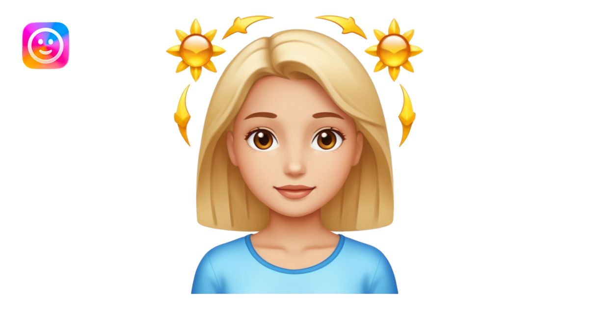 girl with shining face emoji | AI Emoji Generator