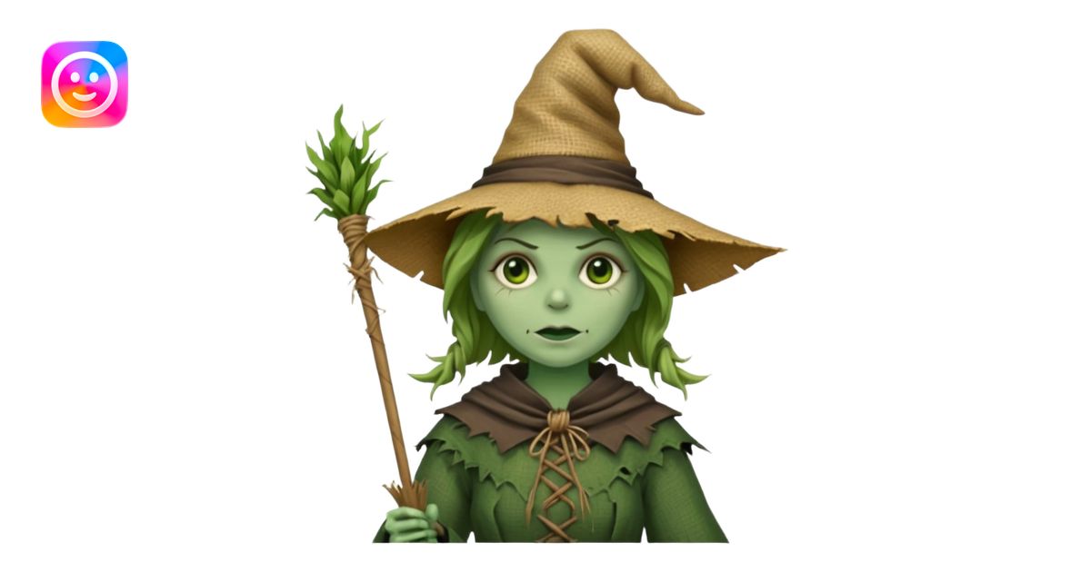 witch Scarecrow on stick emoji | AI Emoji Generator