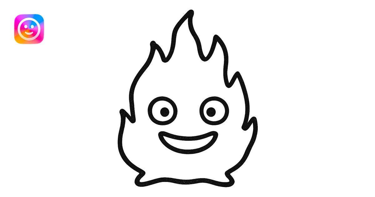 Simplify the design of Calcifer, make the face clear and expressive ...