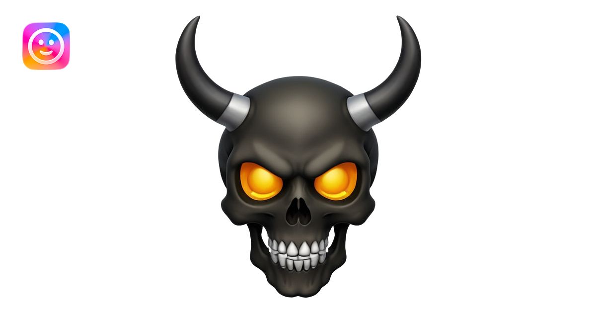 Naughty evil skull emoji | AI Emoji Generator