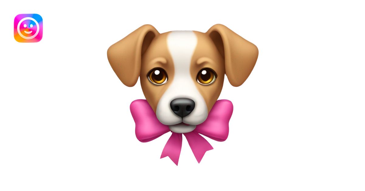 perrito con lazo rosa emoji | AI Emoji Generator