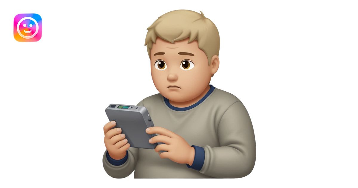 fat boy playing game boy emoji | AI Emoji Generator