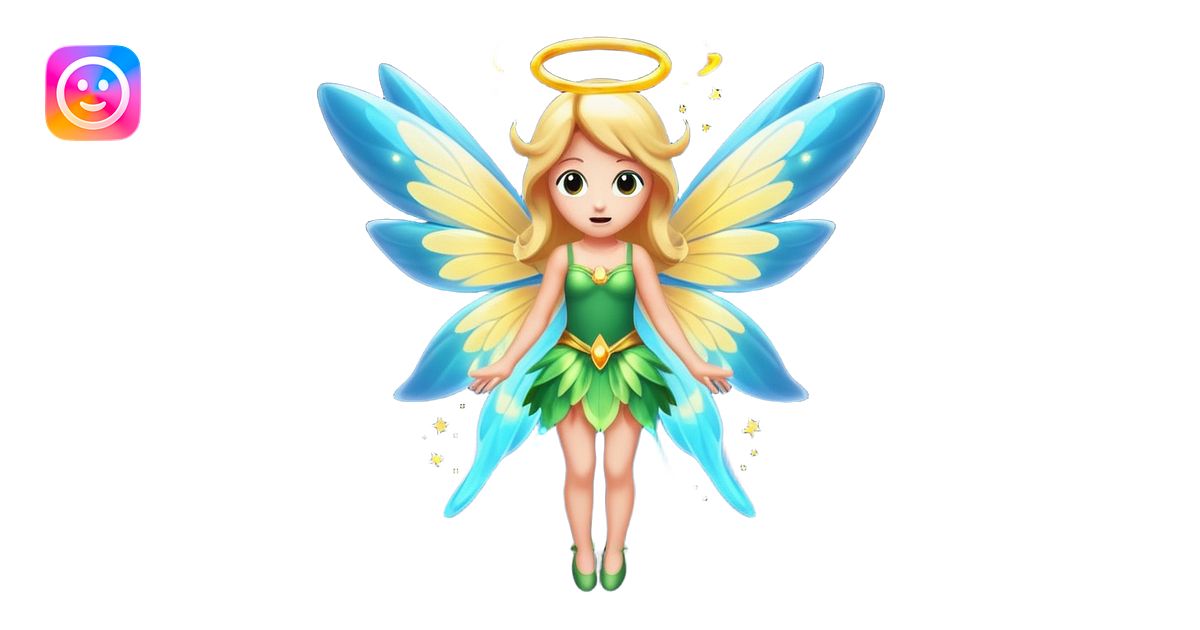 fairy character startled with glowing wings flare emoji | AI Emoji ...