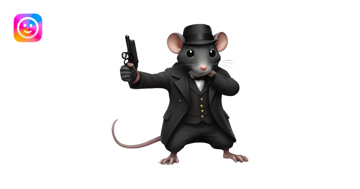 a black rat as a spy emoji | AI Emoji Generator