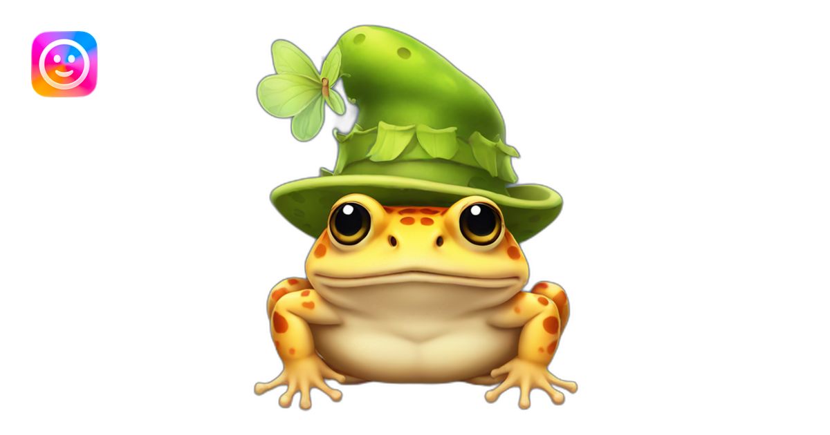 A toad with a fairy hat emoji | AI Emoji Generator
