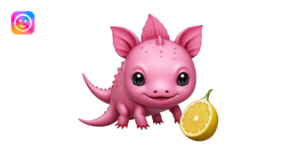 J’aimerais un Axolotl en dessin anime un peu rose qui mange un citron ...
