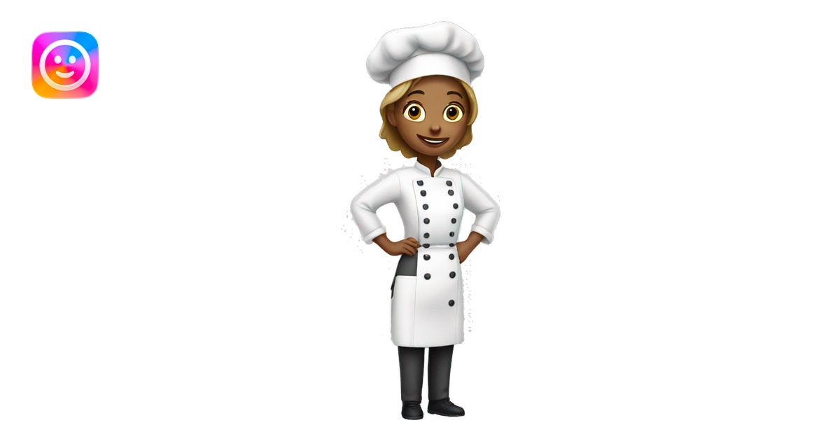 female chef while cooking emoji | AI Emoji Generator