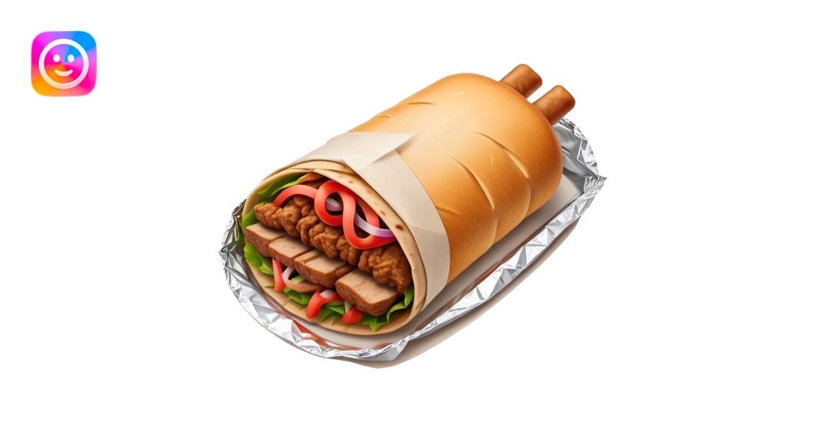 Doner Kebab Cinematic Realistic Doner Kebab Dish Emoji, depicted as ...