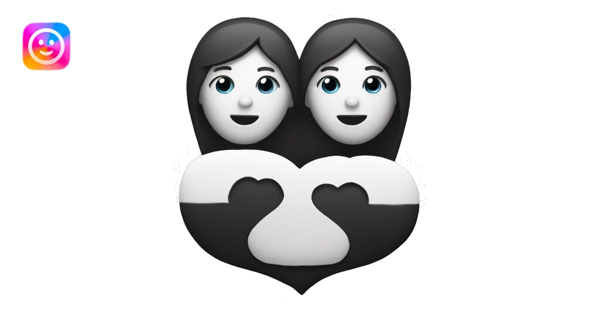Half black and half white heart emoji emoji | AI Emoji Generator