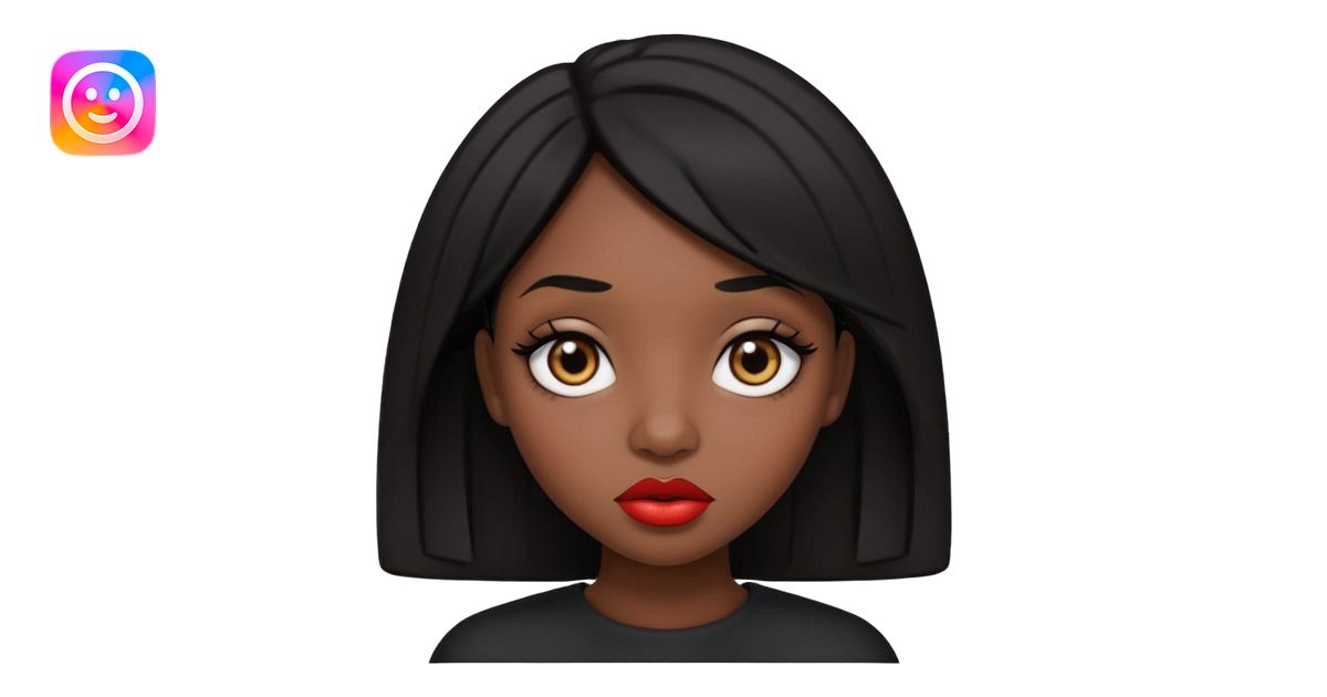 Dark skin gurl with black hair, big lips m, dark brown eye, octagon ...