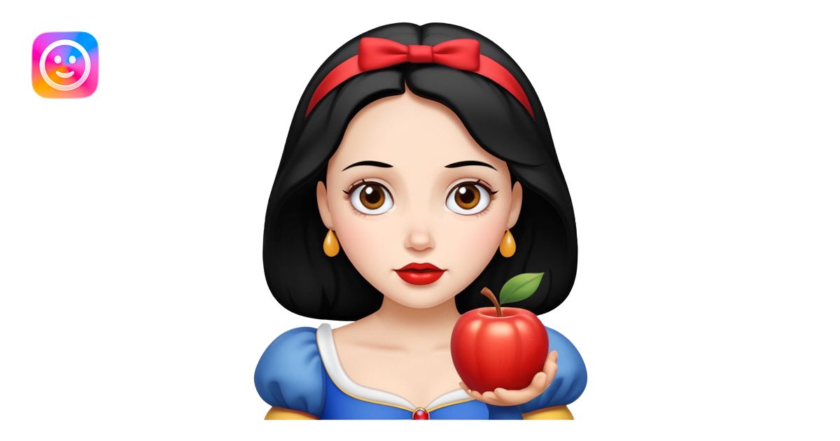 Snow white with obergine emoji | AI Emoji Generator